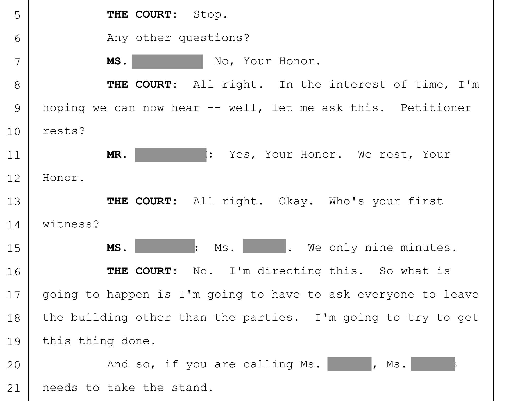 Why Did Judge Tamiza Hockenhull Rush The Respondent’s Case in a DVRO Trial?